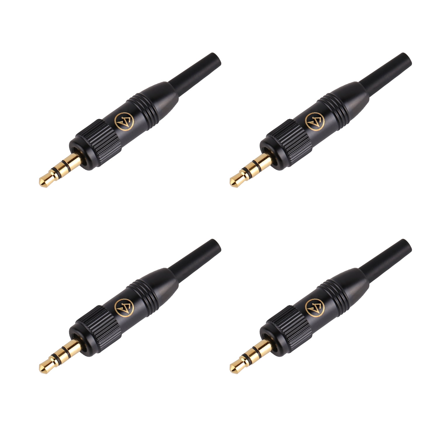 Bescoos 4-Pack 1/8" 3.5mm Locking Plug 3Pole Gold-plated stereo 1/8" 3 ...