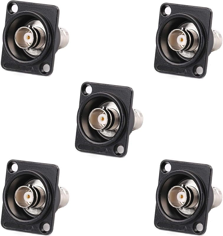 Bescoos Type-D Series BNC Passthrough Panel-Mount Connector (BNC_5Pcs ...