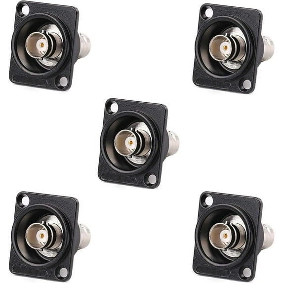 Bescoos Type-D Series BNC Passthrough Panel-Mount Connector (BNC_5Pcs ...