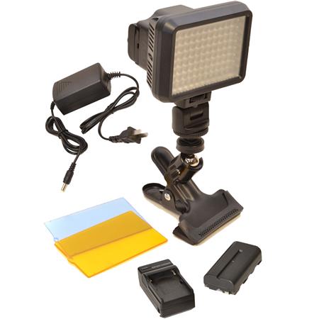 Bescor XT96 On-Camera Light Kit with Battery, Charger, and Clamp ...