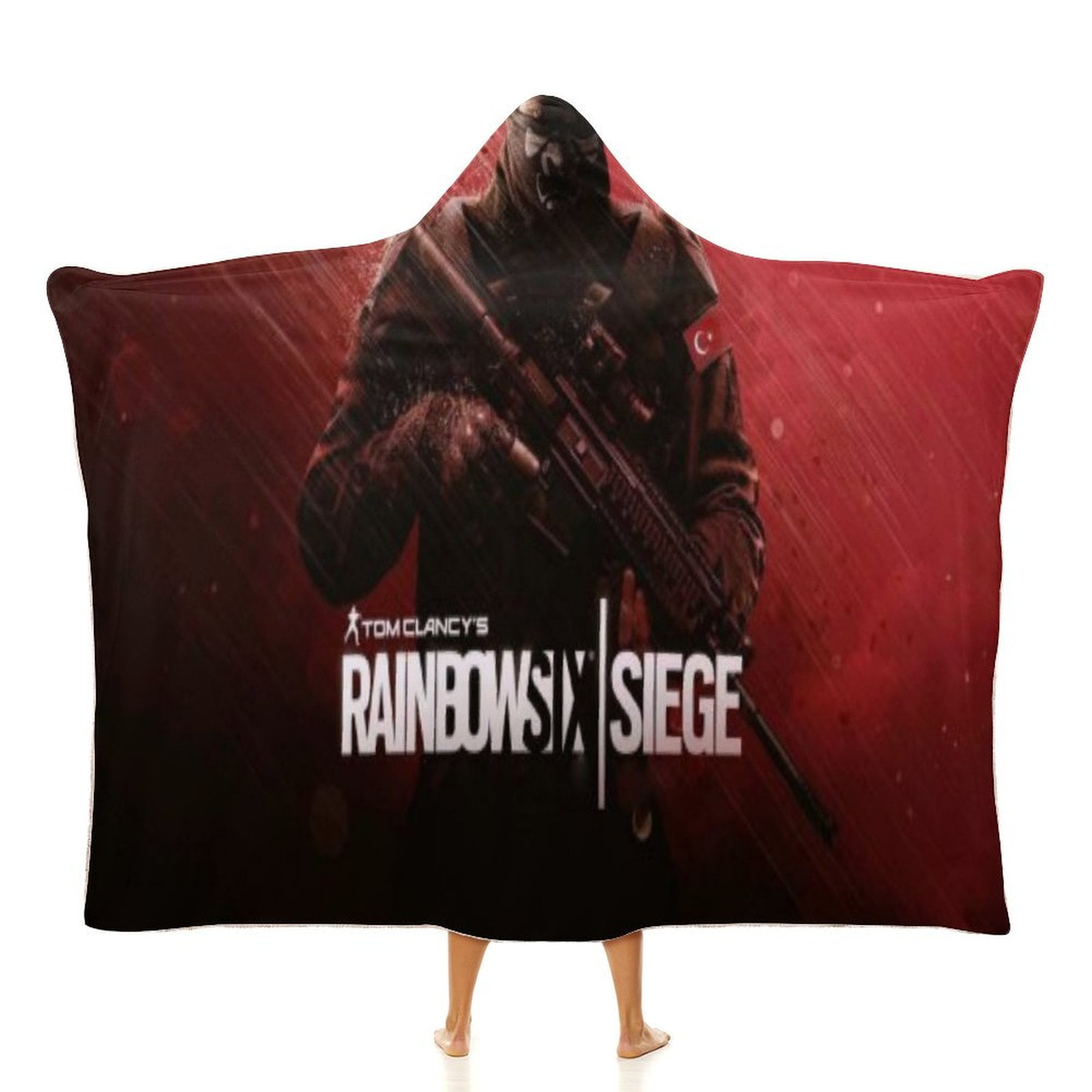 Besetuui Rainbow Six Siege Darkness Red Poster Guitarist Hooded Throw ...