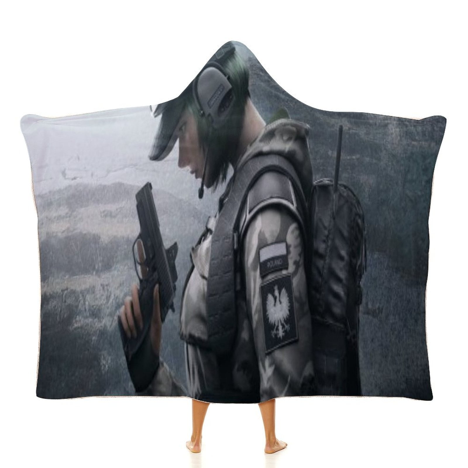 Besetuui Rainbow Six Siege Ela Bosak Women Gun Green Hair Polish Beach ...