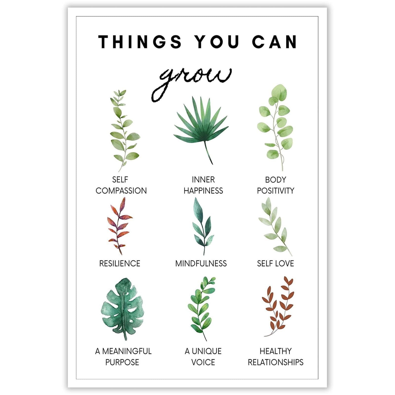 Beshdomp Things You Can Grow Posters Positive Thoughts Motivational ...