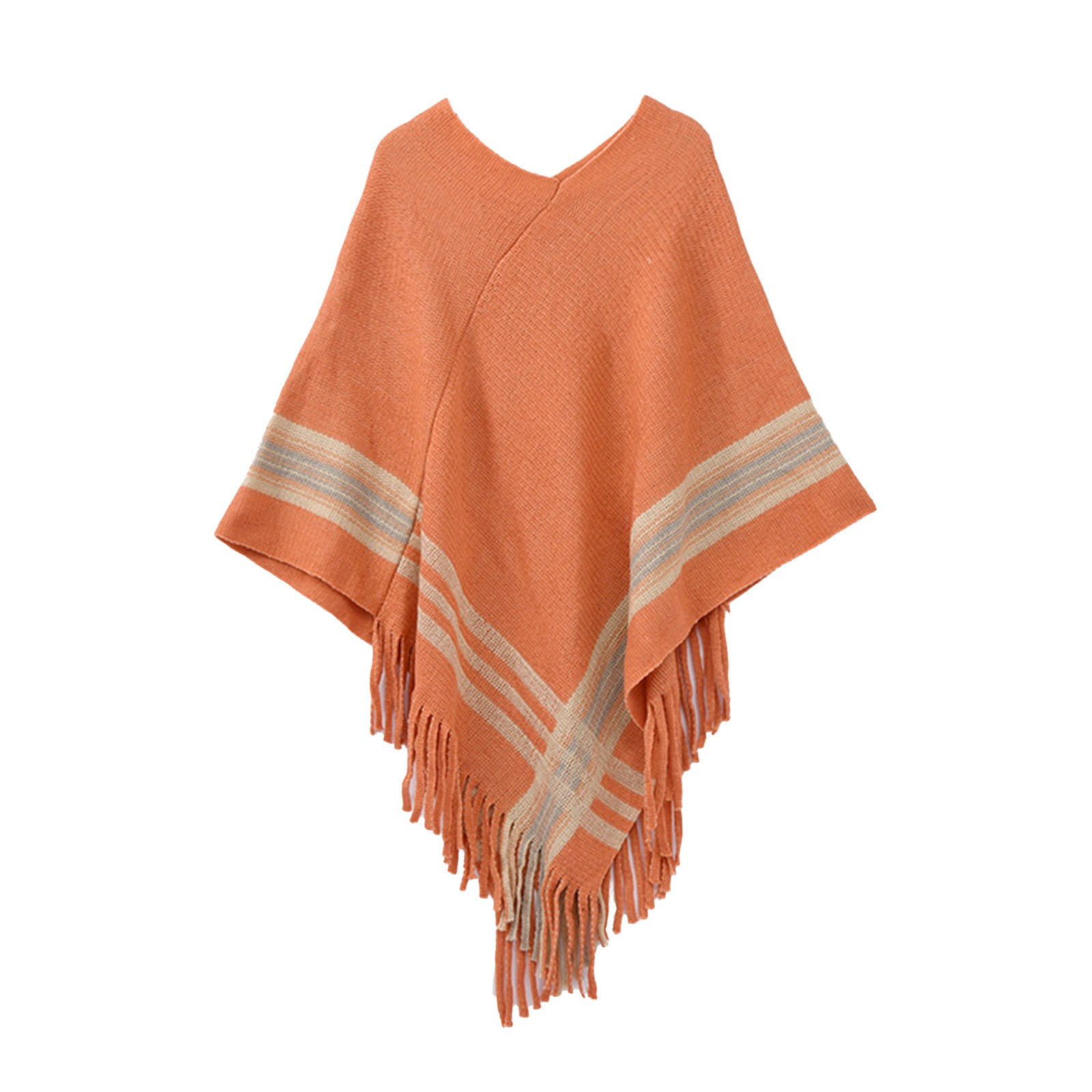 Beshee Shawl Wraps for Women Splice Poncho with Tassels Faux Plush ...