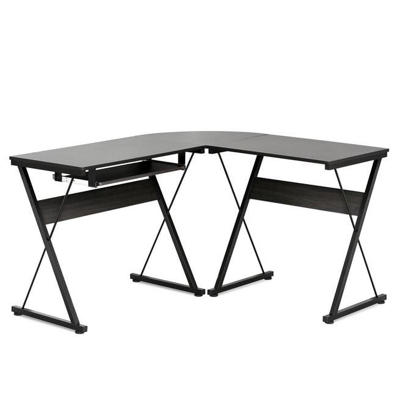Besi L-Shape Metal Frame Computer Desk, Espresso - Walmart.com