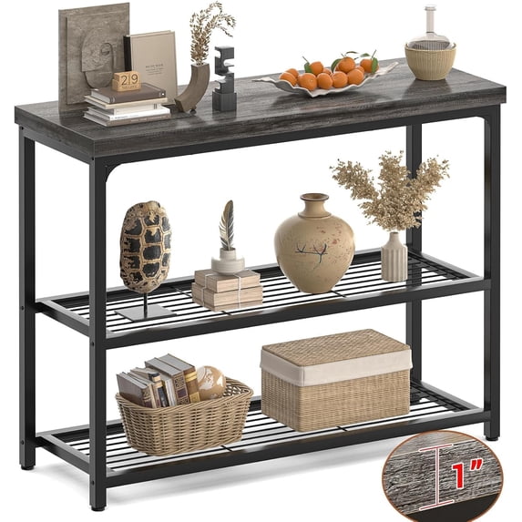 Hanyu 32" Small Console Table with 3-Tier Storage, Narrow Entryway ...