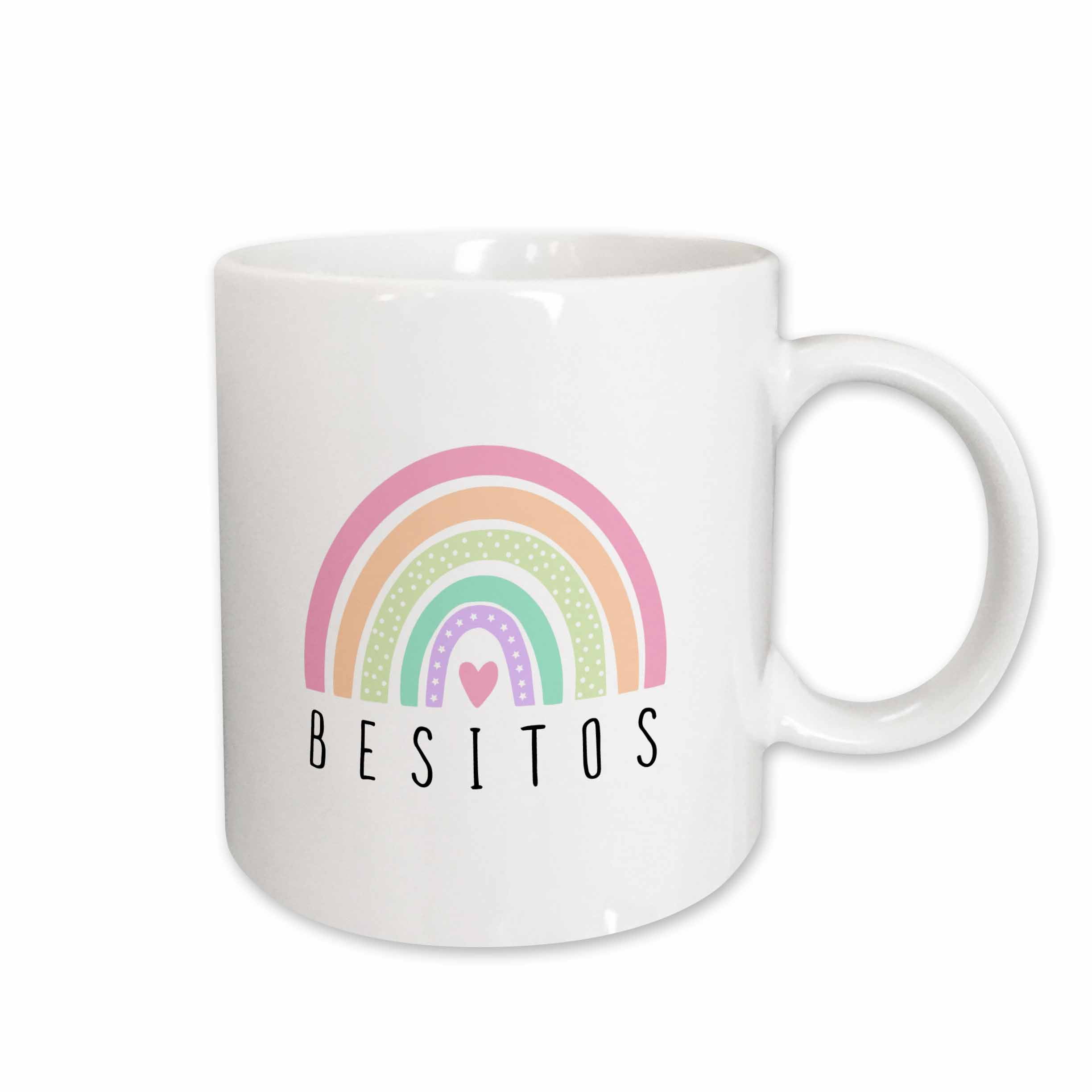 3drose, Besitos - Little Kisses in Spanish Cute Pastel Rainbow with ...