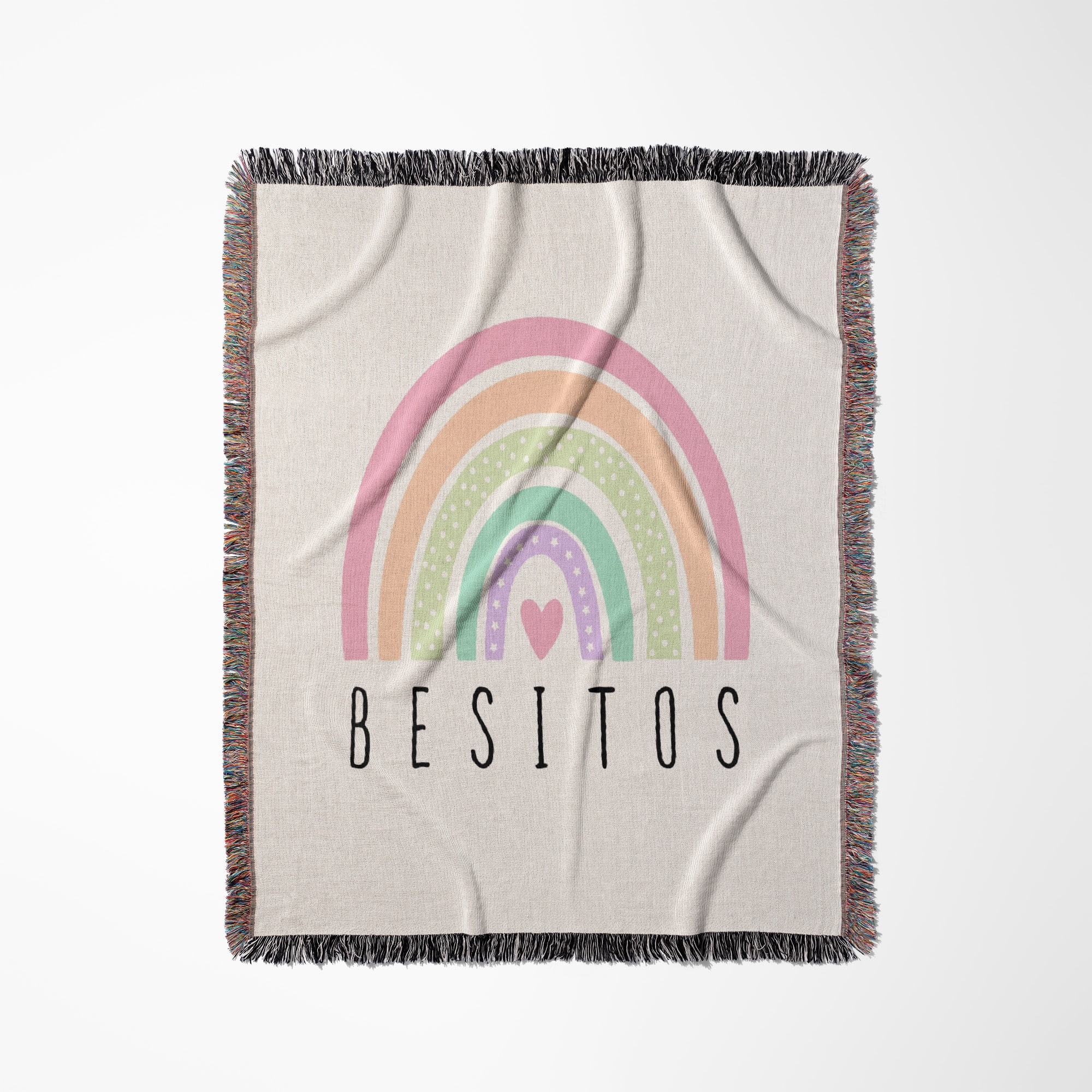 Besitos - Little Kisses In Spanish Cute Pastel Rainbow With Love Heart ...