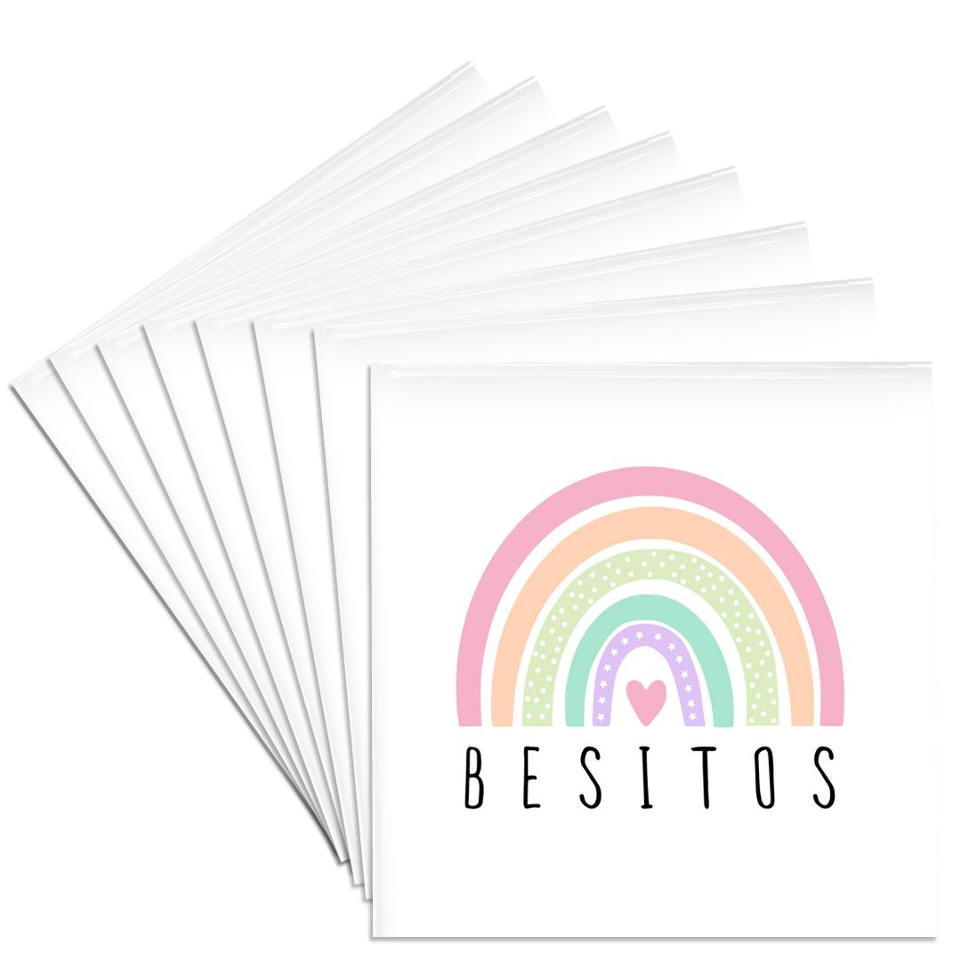3drose, Besitos - Little Kisses in Spanish Cute Pastel Rainbow with ...