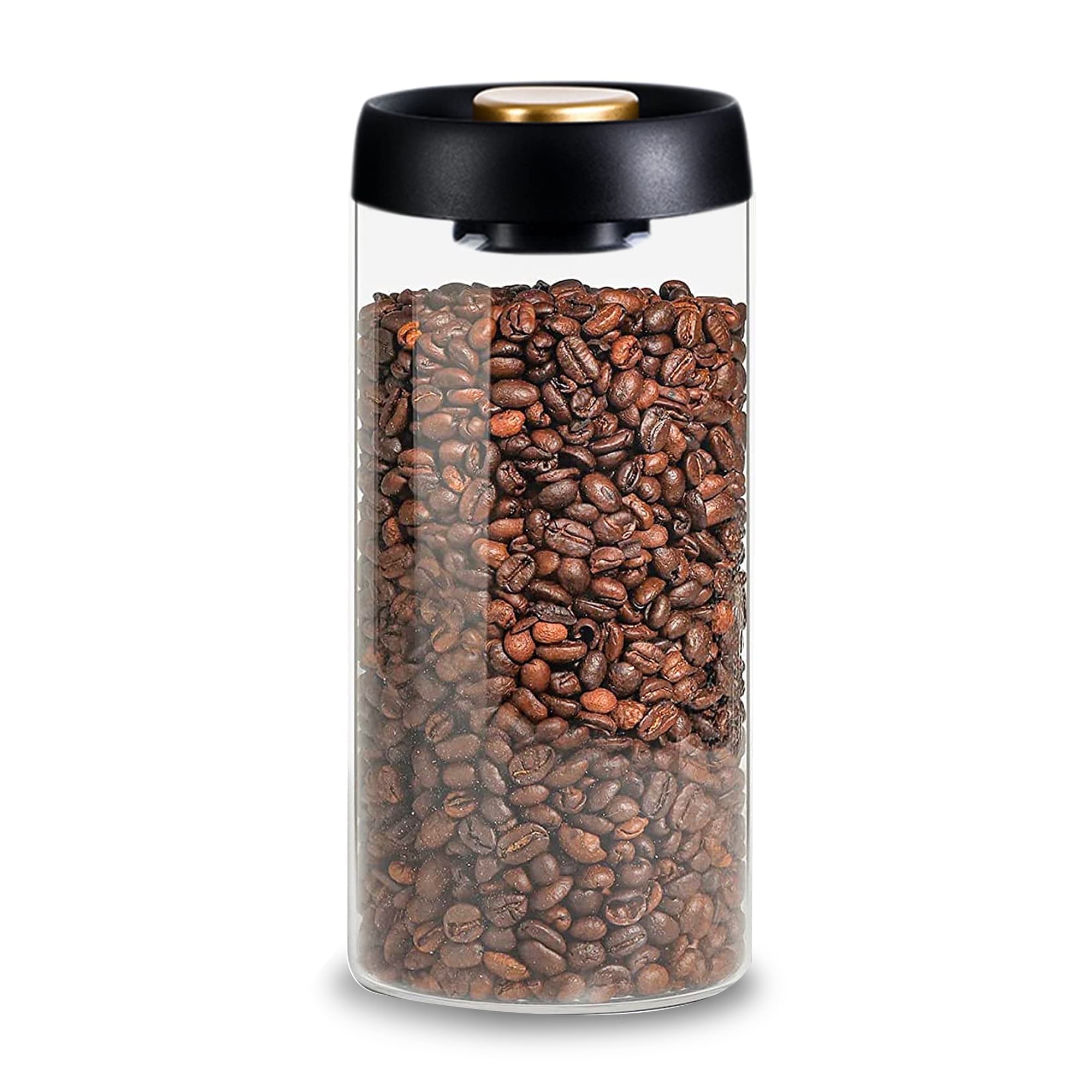 Beslands 60oz Vacuum Coffee Canister with Airtight Lid Glass Coffee ...
