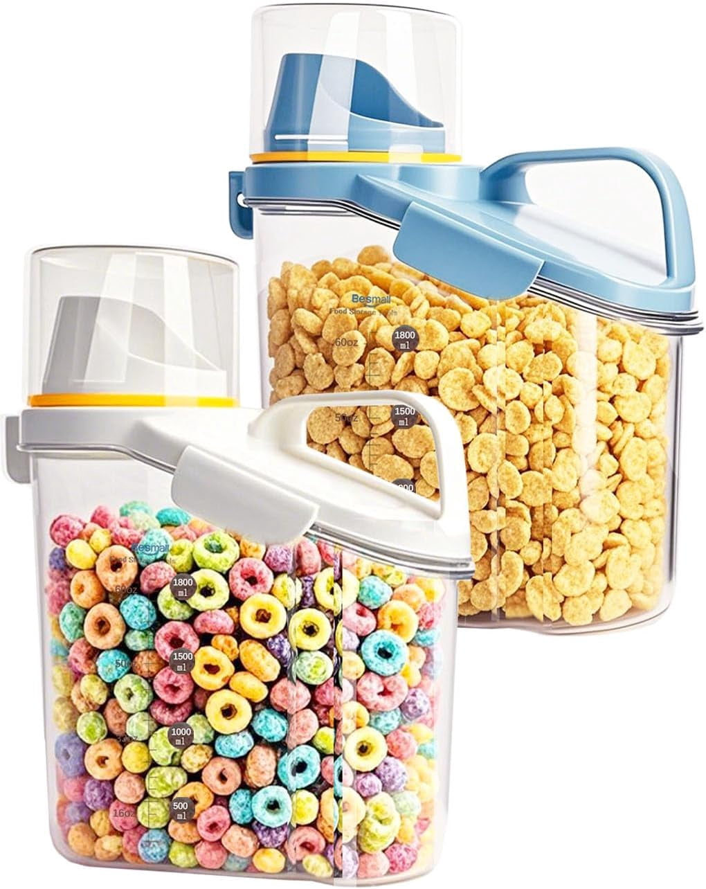 Besmall Cereal Containers Storage Small Food Storage Containers with ...