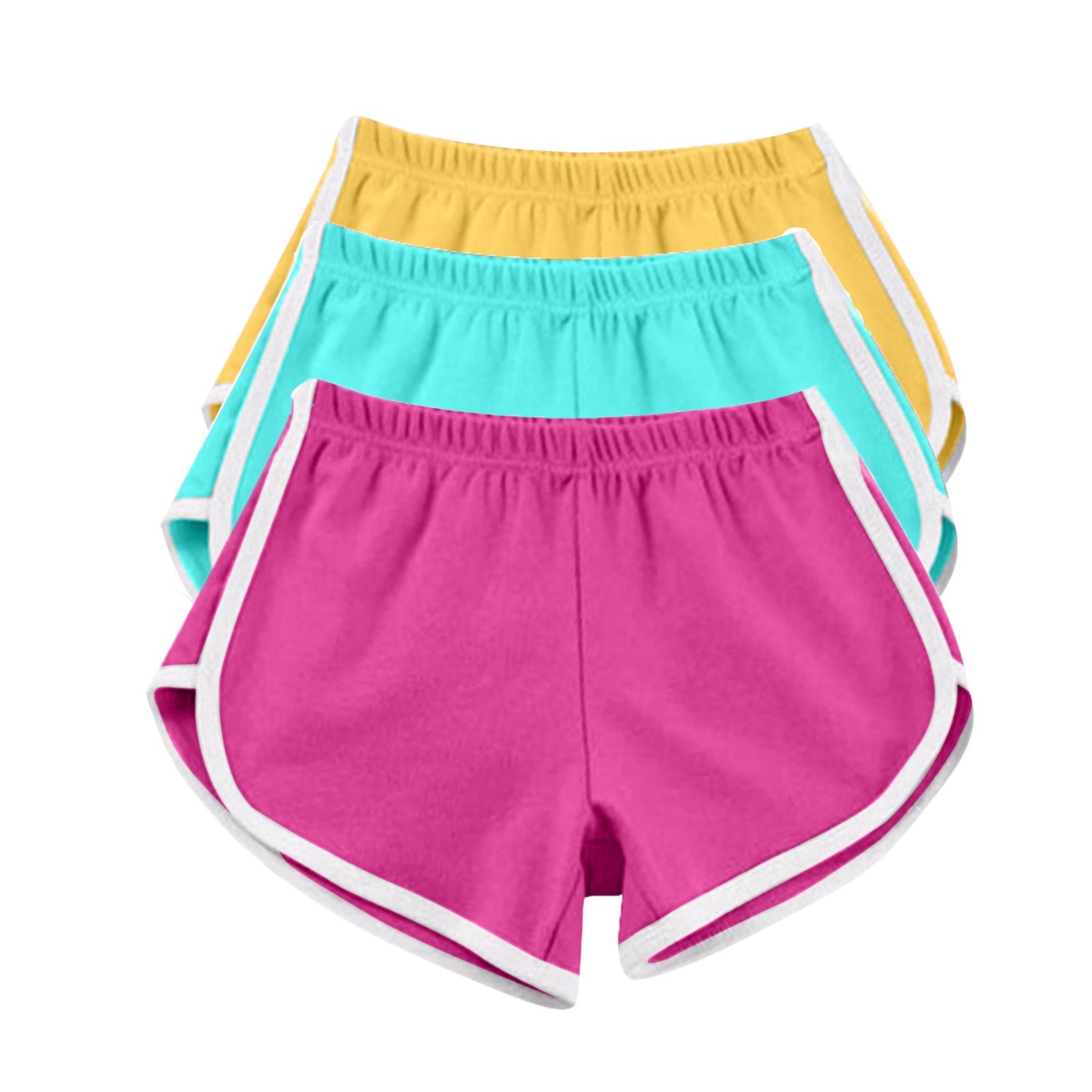 Besolor 3 Pack Womens Plus Size Workout Shorts Casual Comfy Elastic ...