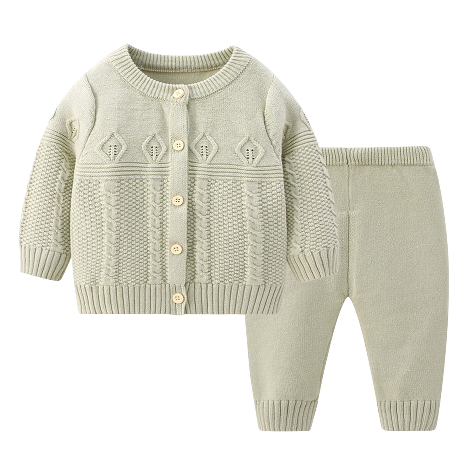 Besolor Baby Boys Girls Sweater Sets Toddler Long Sleeve Button Front ...