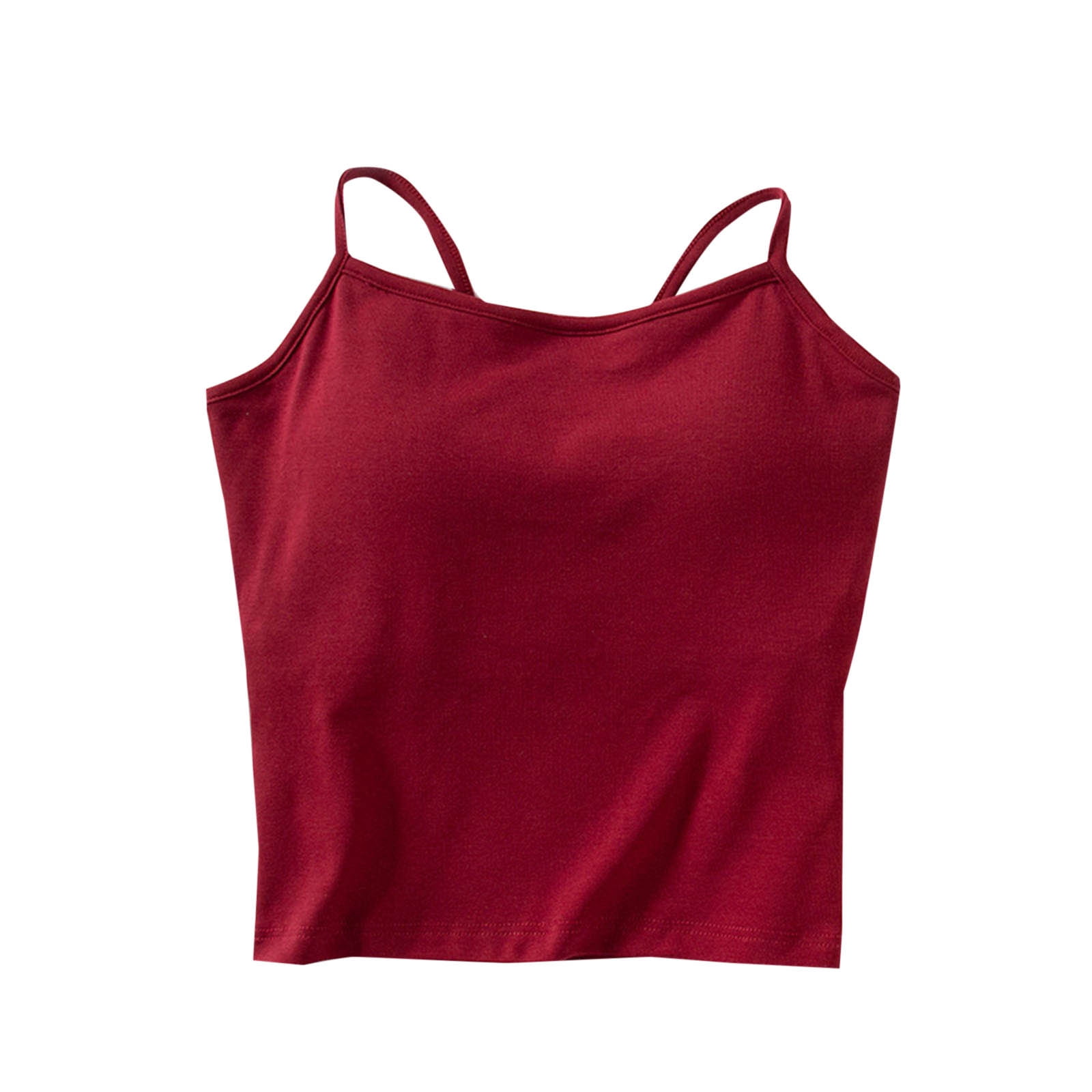 Besolor Camisole with Built in Bra for Women Sleeveless Spaghetti Strap ...