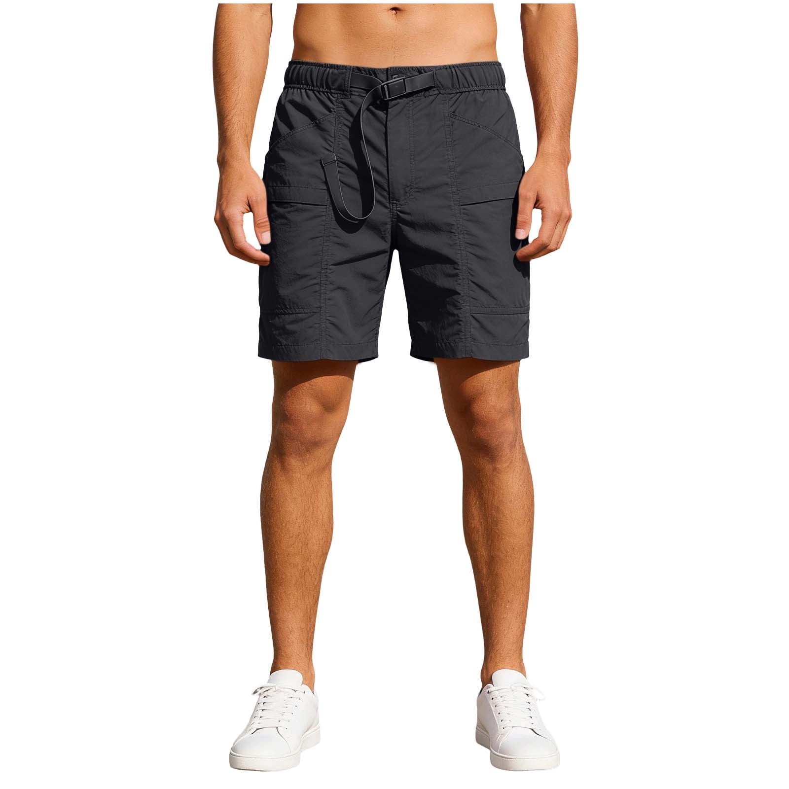 Besolor Cargo Shorts for Men Adjustable Drawstring Elastic Waisted ...