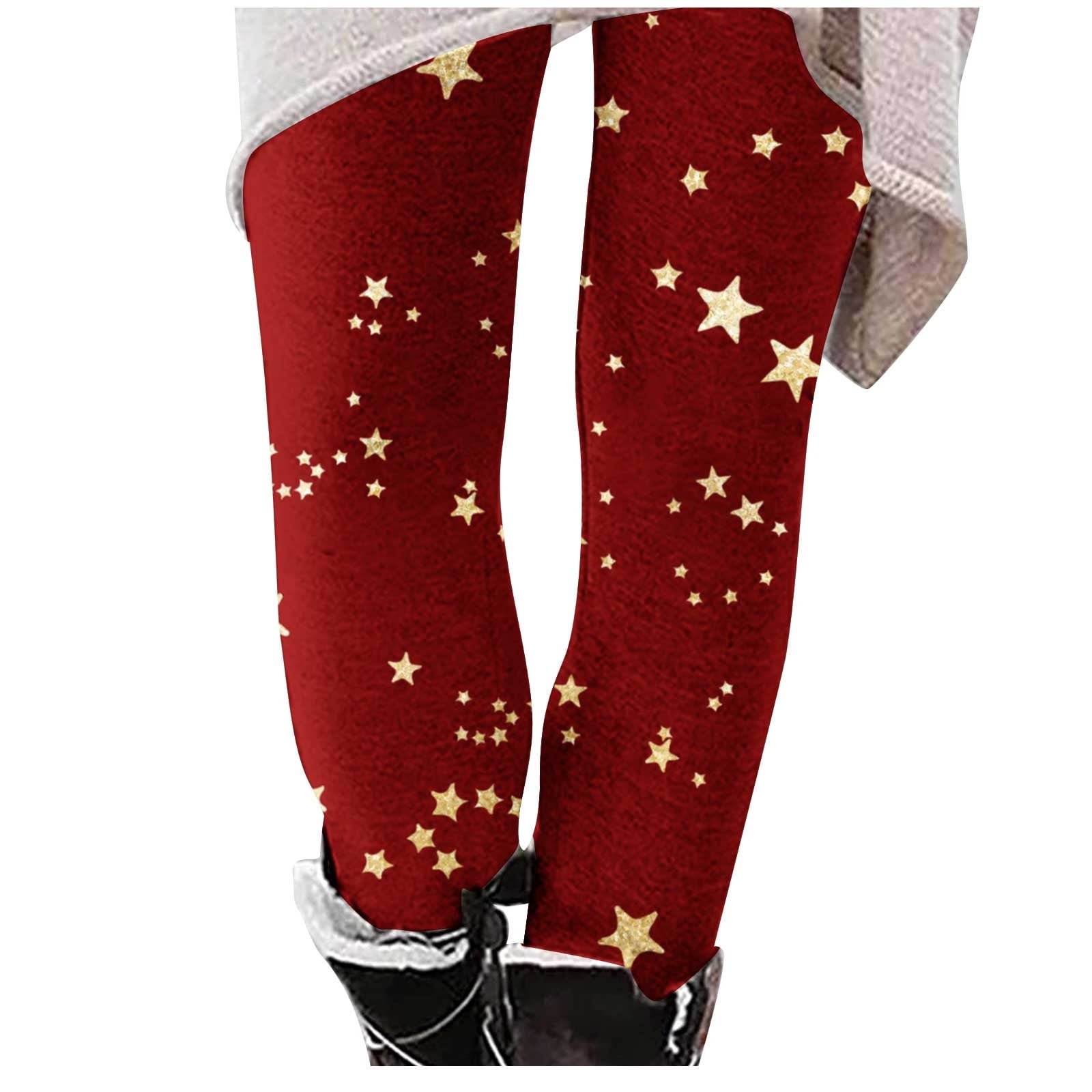 Besolor Christmas Leggings for Women Snowflake Xmas Trees Printed ...