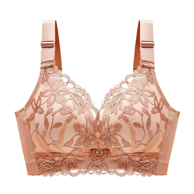 Besolor Embroidery Full Coverage Bra for Women Wireless Women's Lightly ...