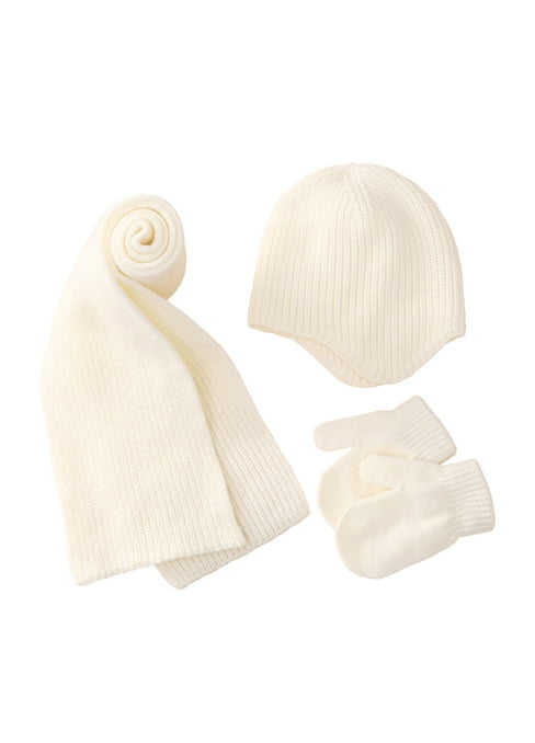 2 Pcs Kids Winter Hat Scarf Set - Warm Knit Beanie Cap & Scarf for ...
