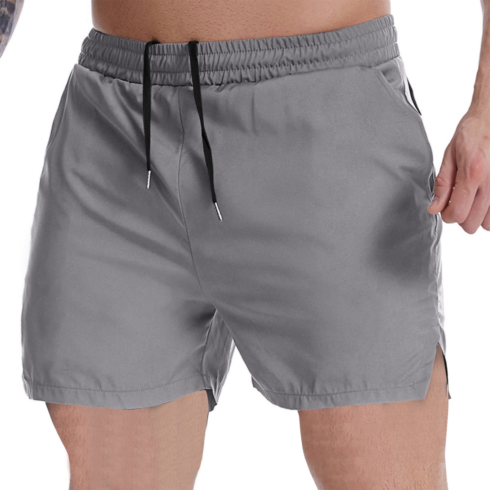 Besolor Men's Running Shorts Drawstring Quick Dry Lightweight Side ...