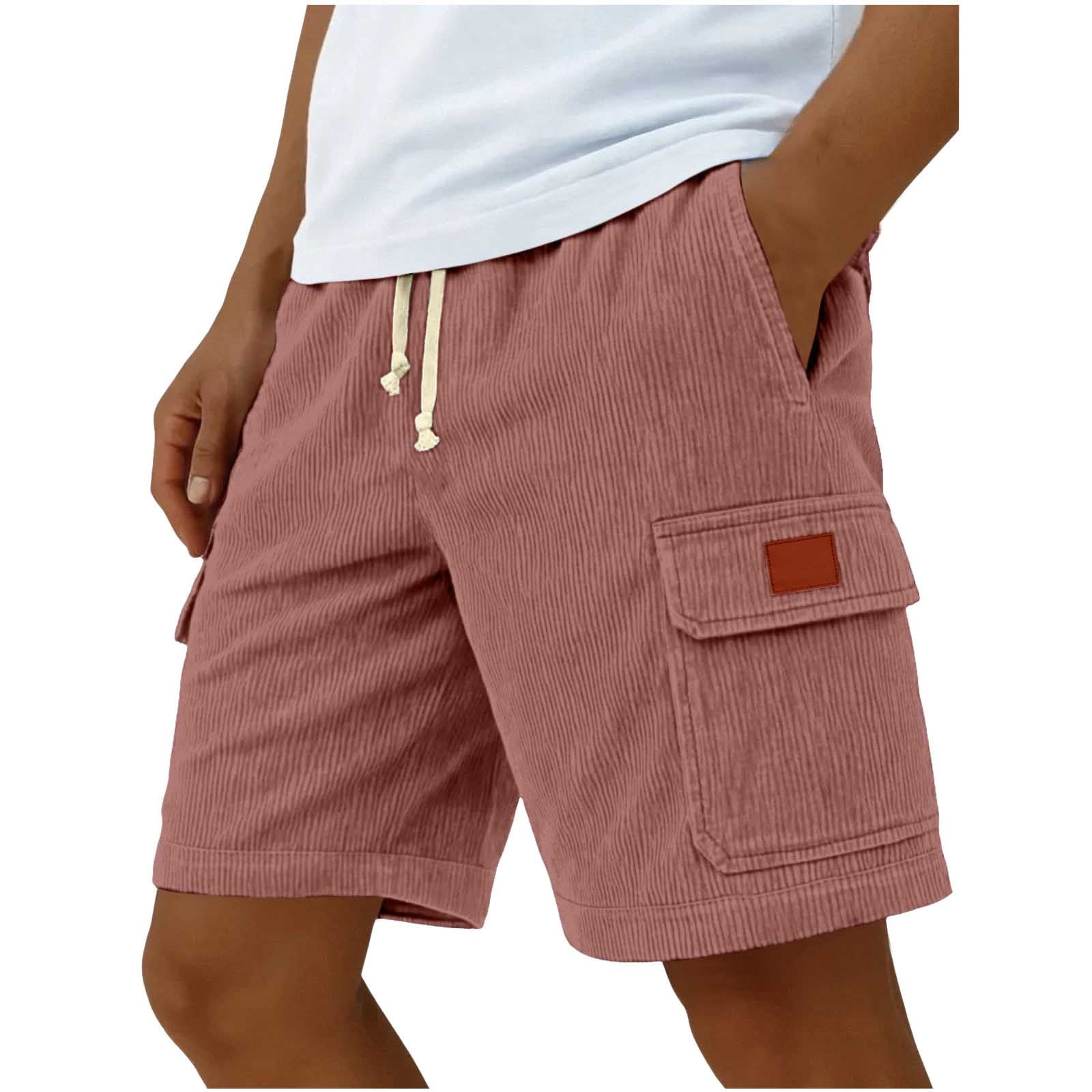Besolor Men's Cargo Shorts Drawstring Elastic Waisted Wide Leg Casual ...