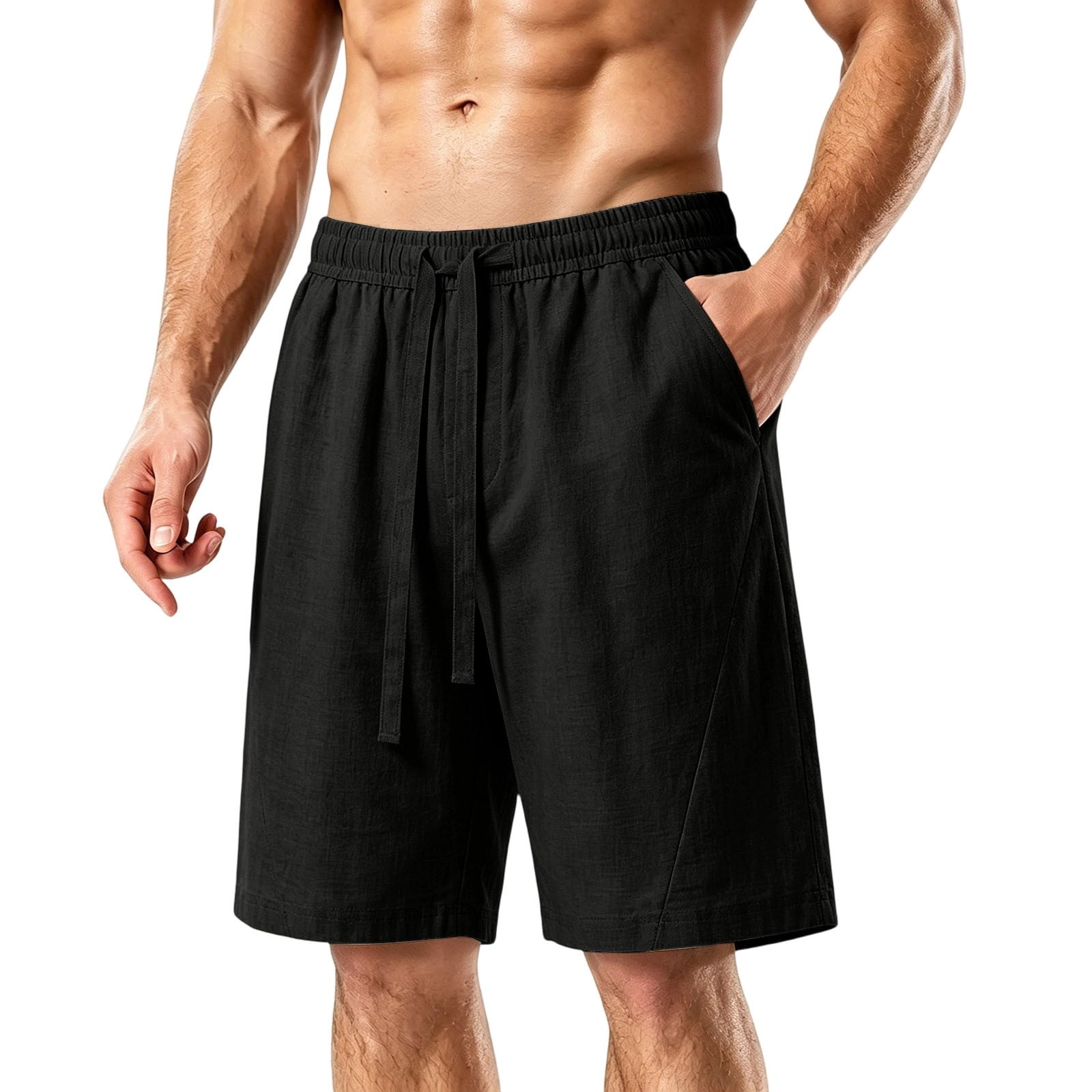 Besolor Men's Summer Shorts Knee Length Wide Leg Pants Lightweight Thin ...