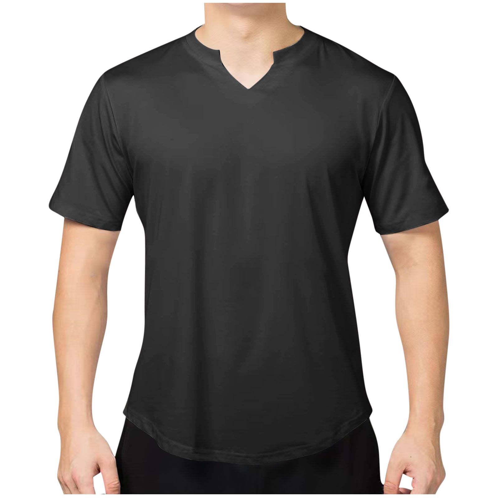 Besolor Men's Workout Shirts V Neck Short Sleeve Lightweight Breathable ...