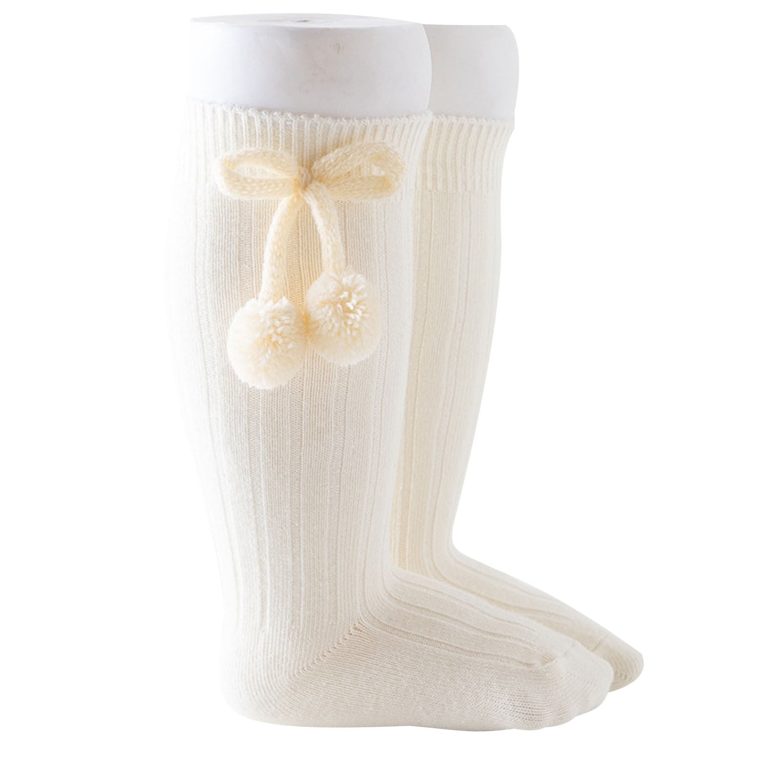 Besolor Newborn Baby Knee High Socks with Pompom Casual Warm Long ...