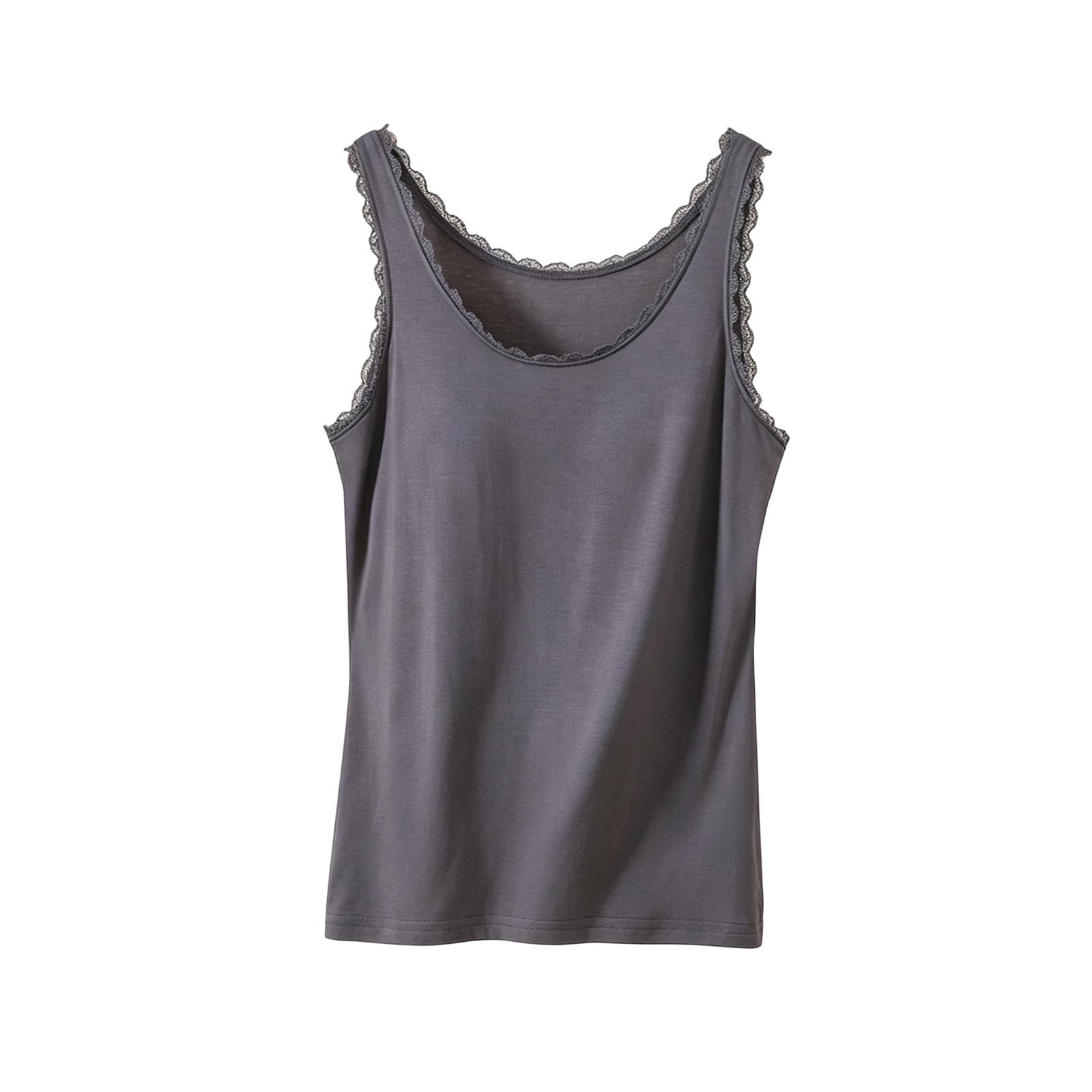 Besolor Pajamas Tank Tops for Women Summer Lace Patchwork Crewneck ...