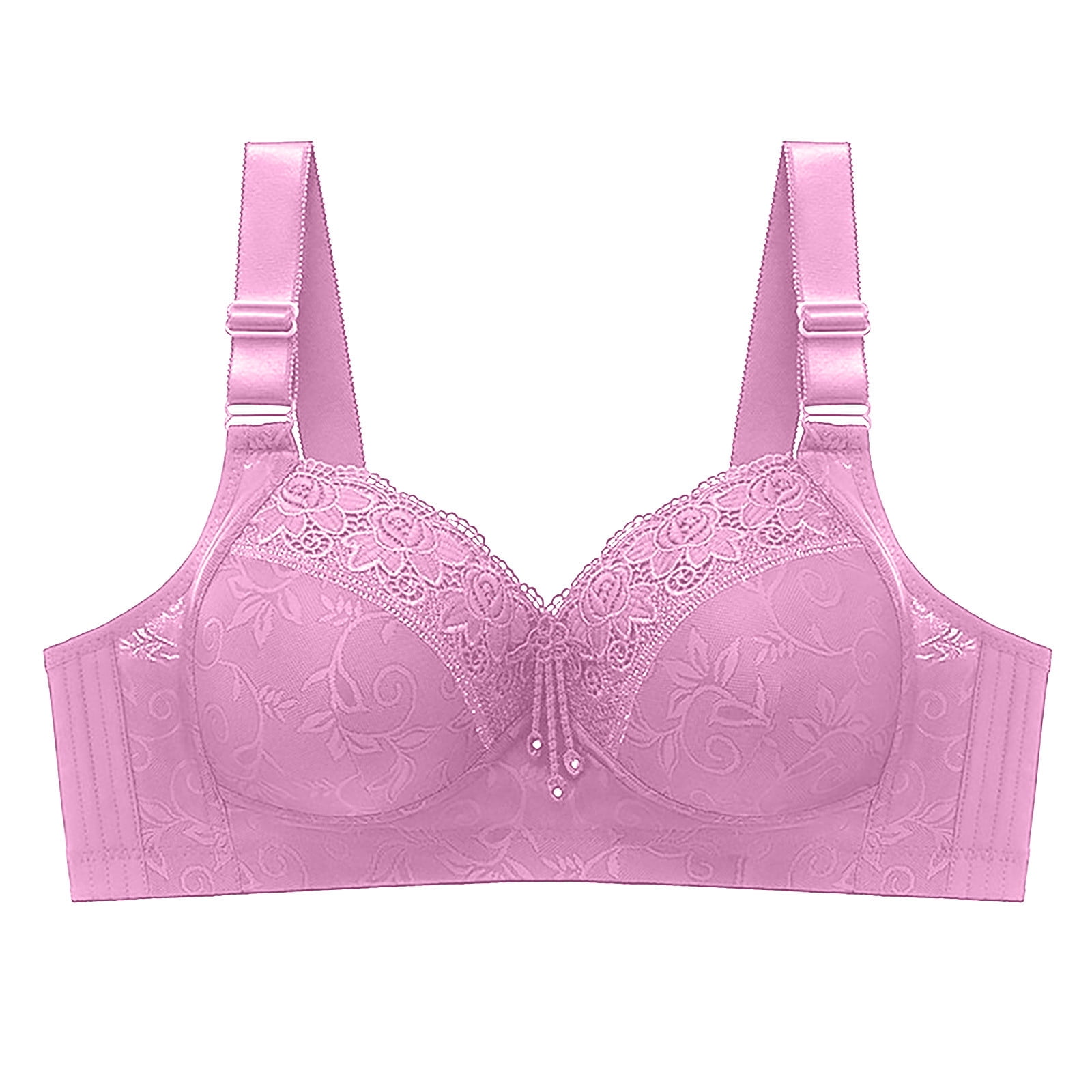 Besolor Plus Size Bras for Women Floral Lace Wireless Full Coverage Bra ...