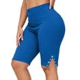 Besolor Plus Size Yoga Shorts for Women Elastic High Waisted Slim ...