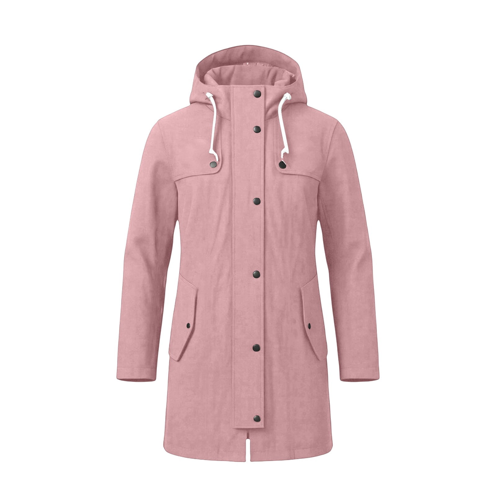 Besolor Rain Jacket Women Long Sleeve Button Zip up Hoodies Outdoor ...