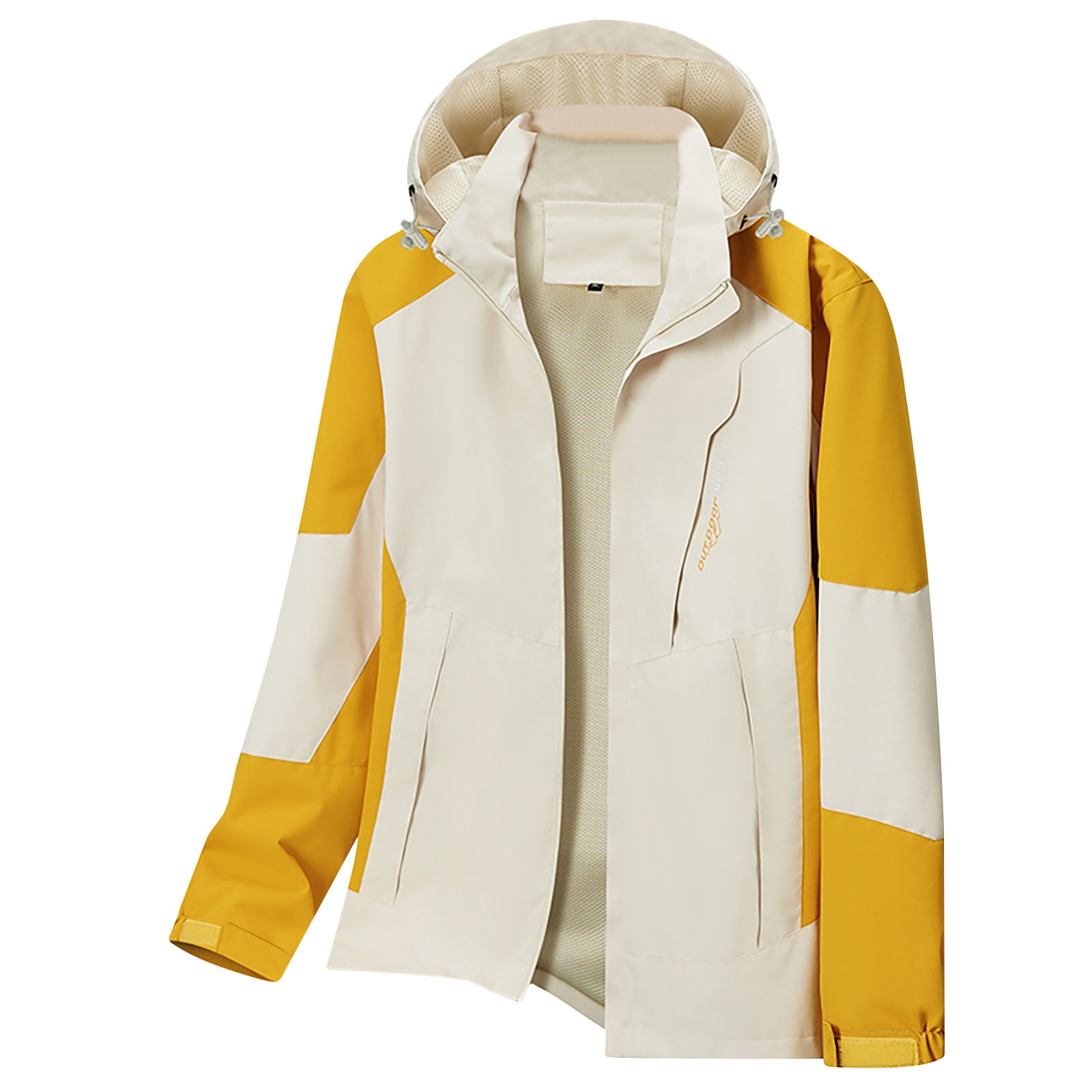 Besolor Rain Jacket for Men Color Block Zipper Waterproof Lightweight ...