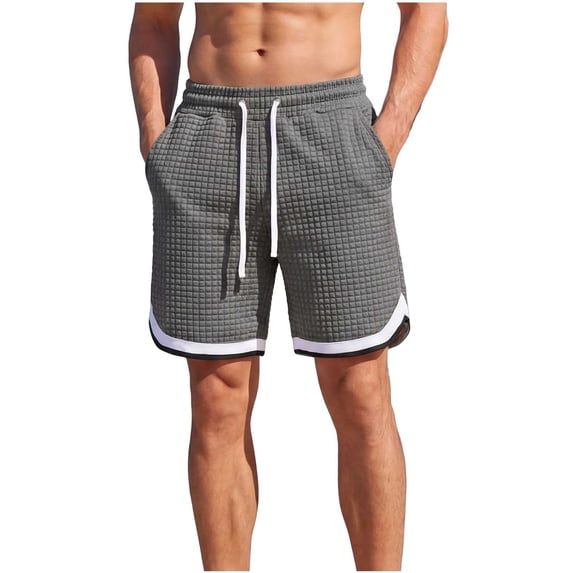 Besolor Shorts for Men Drawstring Elastic Waisted Wide Leg Color Block ...