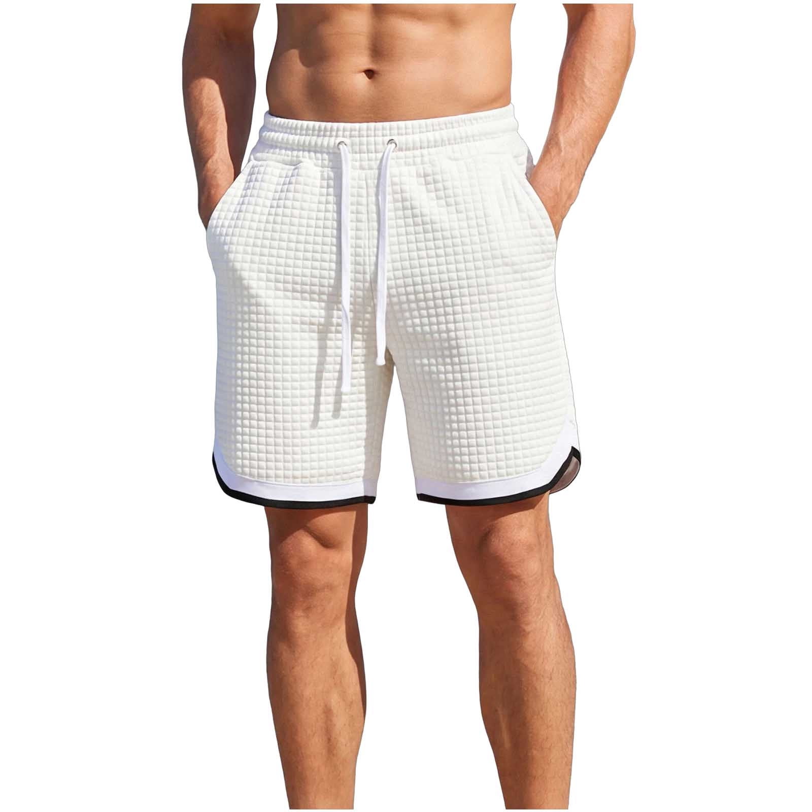 Besolor Shorts for Men Drawstring Elastic Waisted Wide Leg Color Block ...