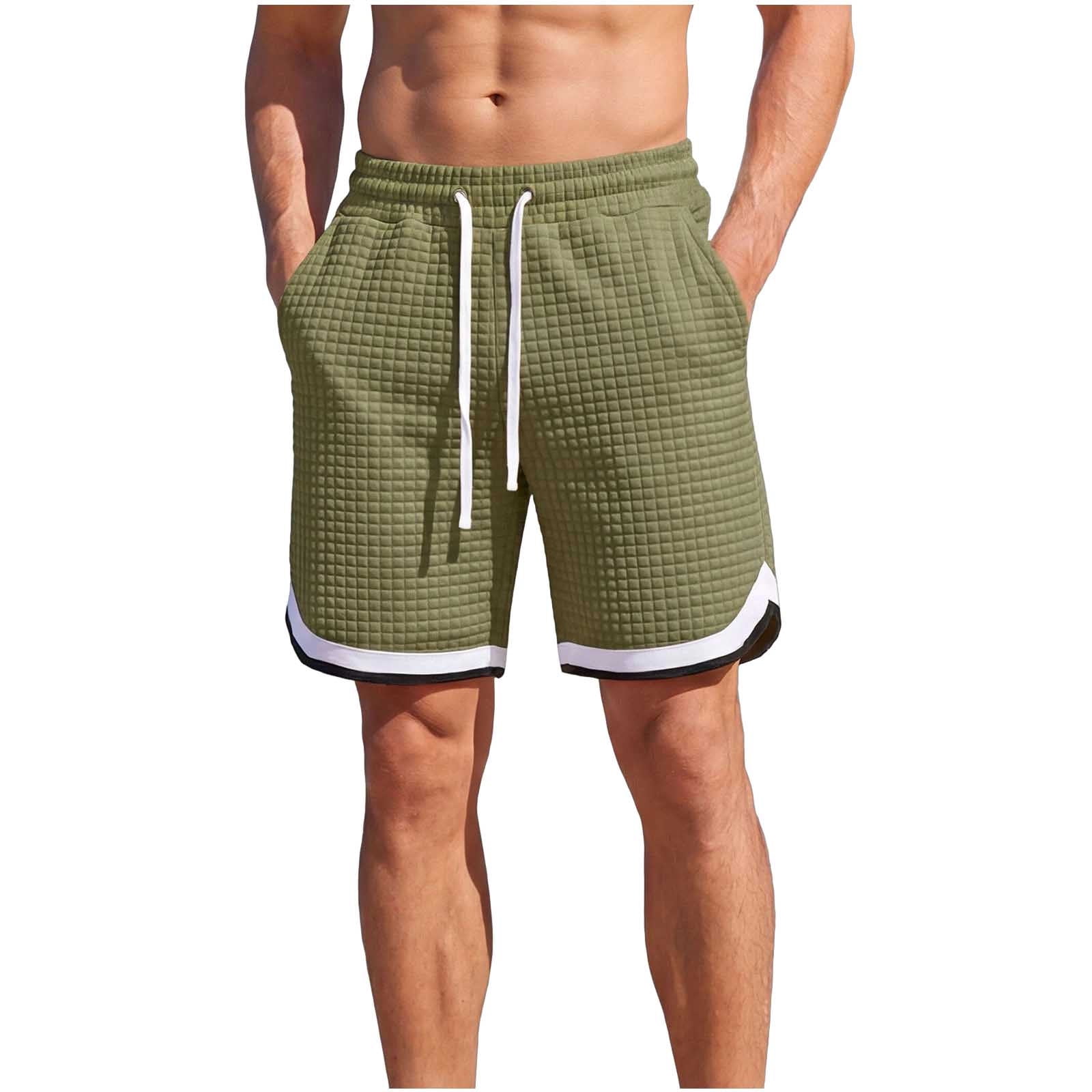 Besolor Shorts for Men Drawstring Elastic Waisted Wide Leg Color Block ...