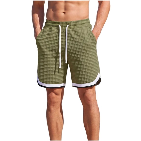 Besolor Shorts for Men Drawstring Elastic Waisted Wide Leg Color Block ...