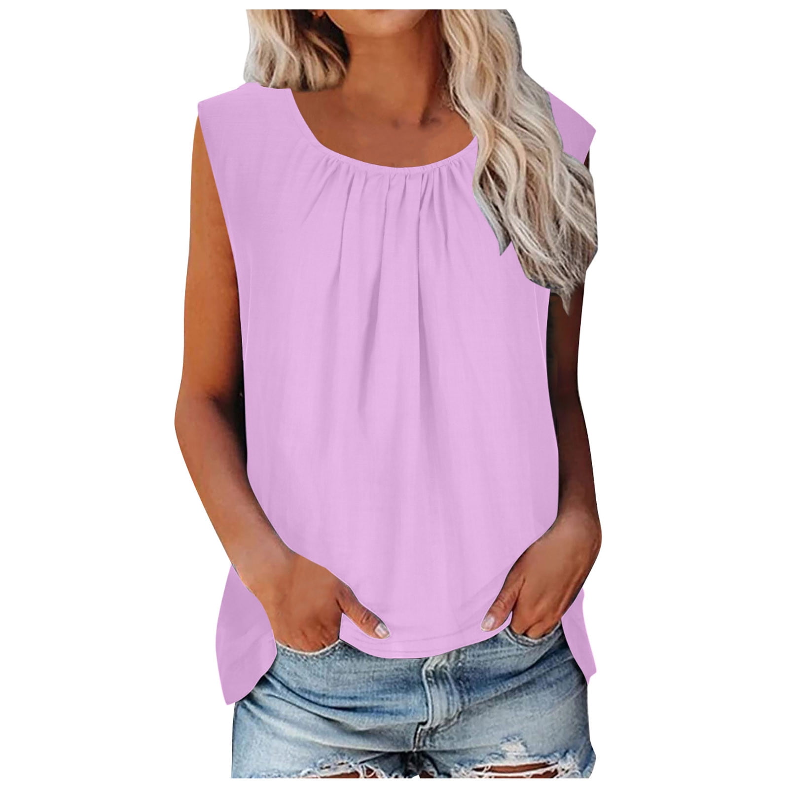 Besolor Summer Tank Tops For Women Trendy 2025 Sleeveless Tops Solid