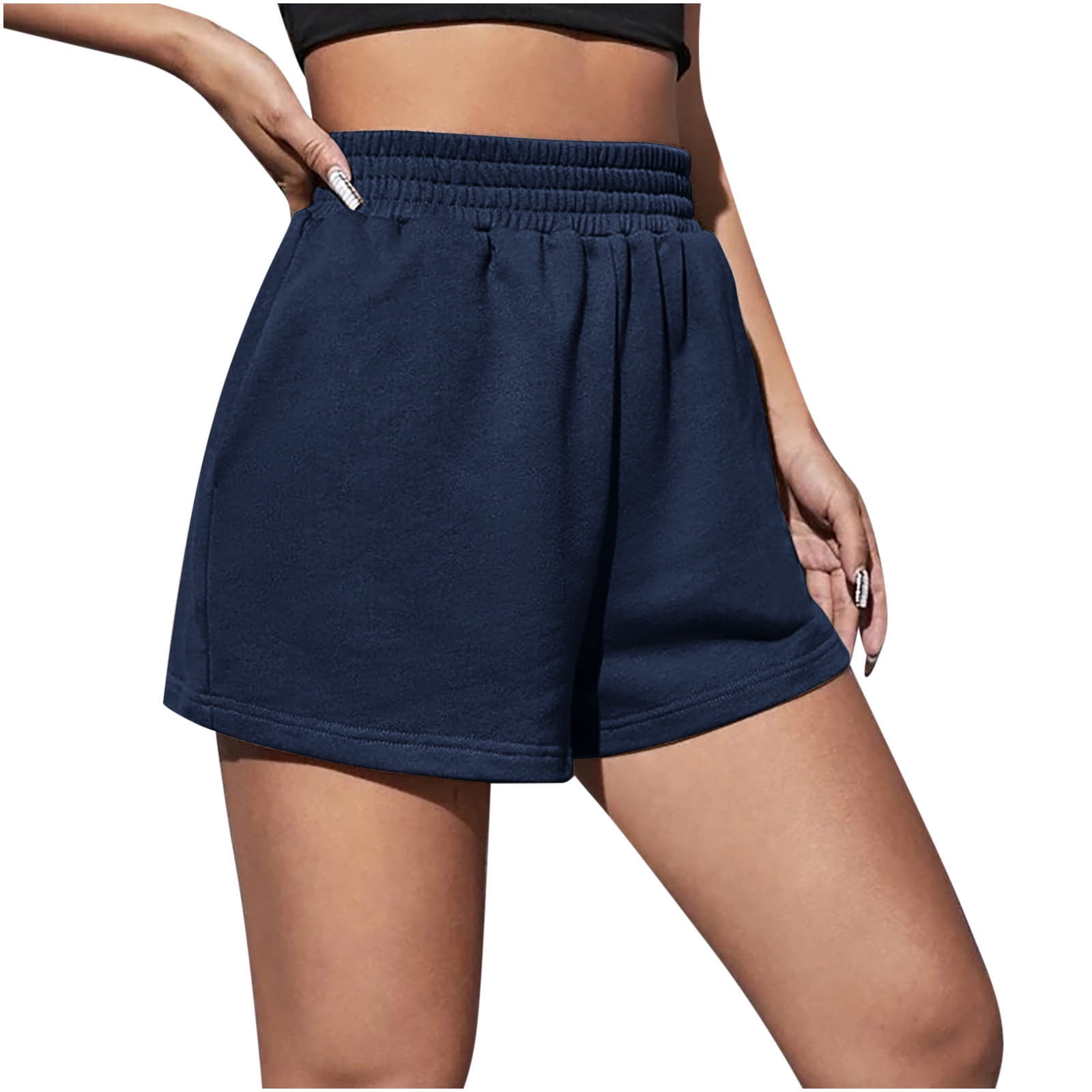 Besolor Sweat Shorts for Women Elastic Waist Casual Loose Comfy Summer ...