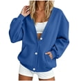 Besolor Sweatshirt for Women Long Sleeve Button down V Neck Jackets ...