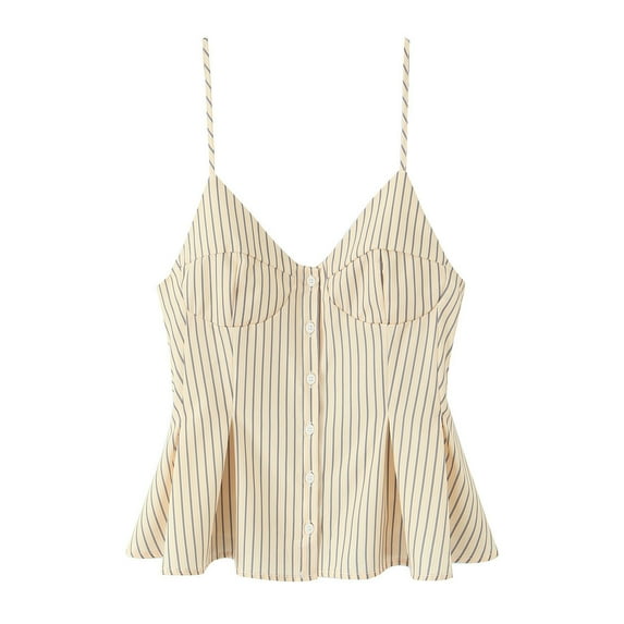 Besolor Tank Tops for Women Striped Sleeveless Work Blouse Spaghetti ...