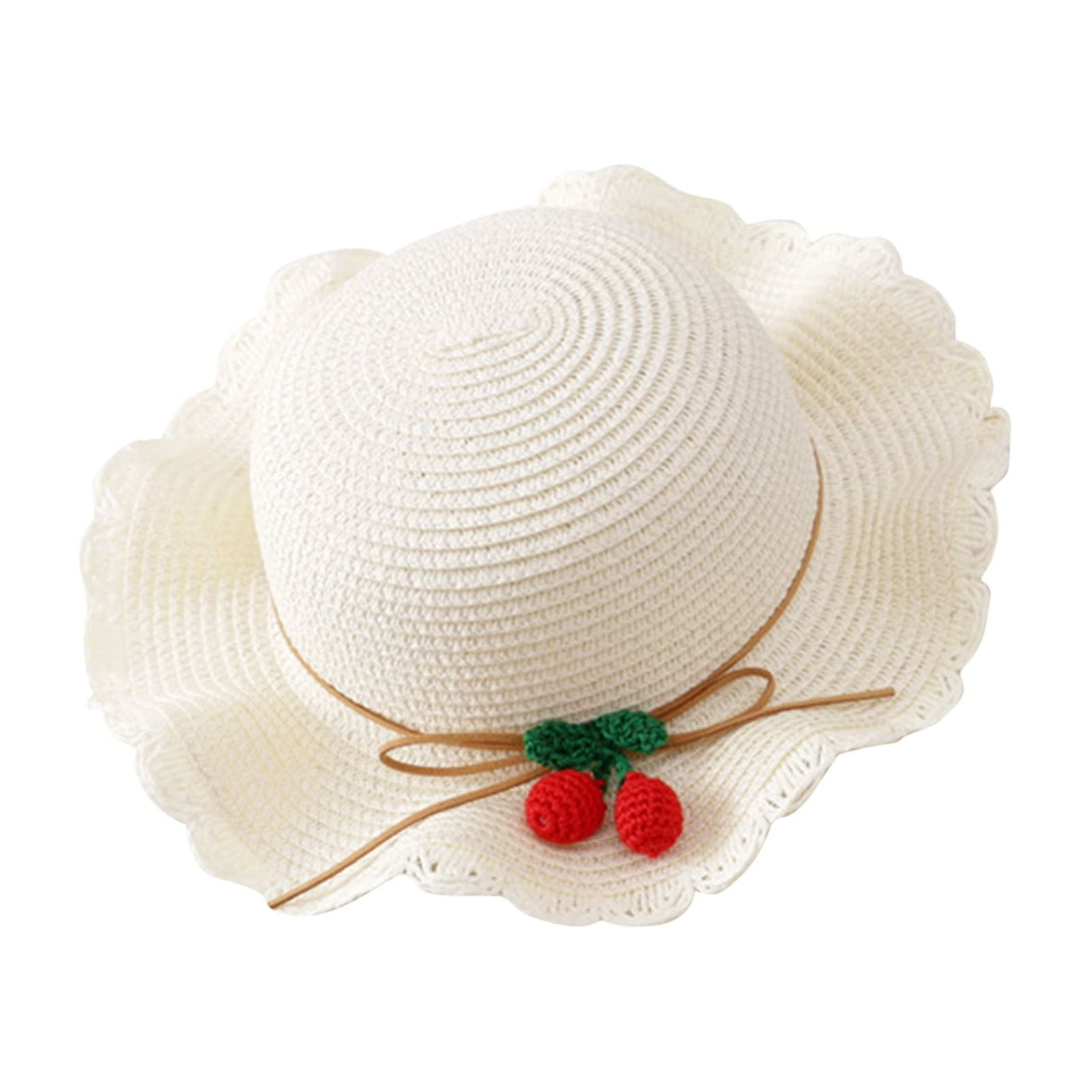 Besolor Toddler Girls Straw Sun Hat Cute Wide Brim Beach Hat Foldable ...