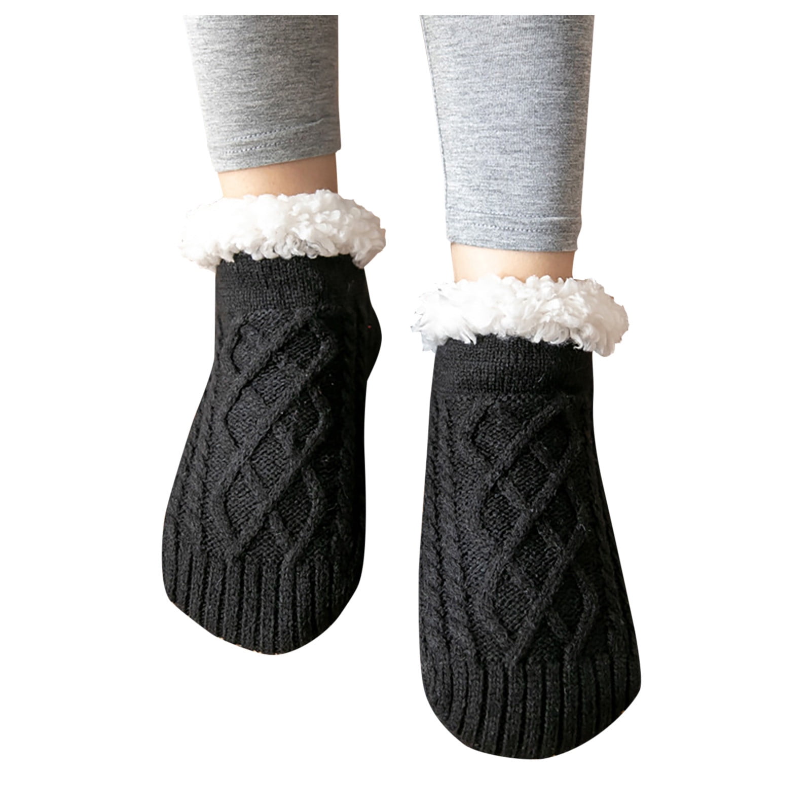 Besolor Warm Slipper Socks for Women Men Indoor Soft Cozy Thick Fleece ...