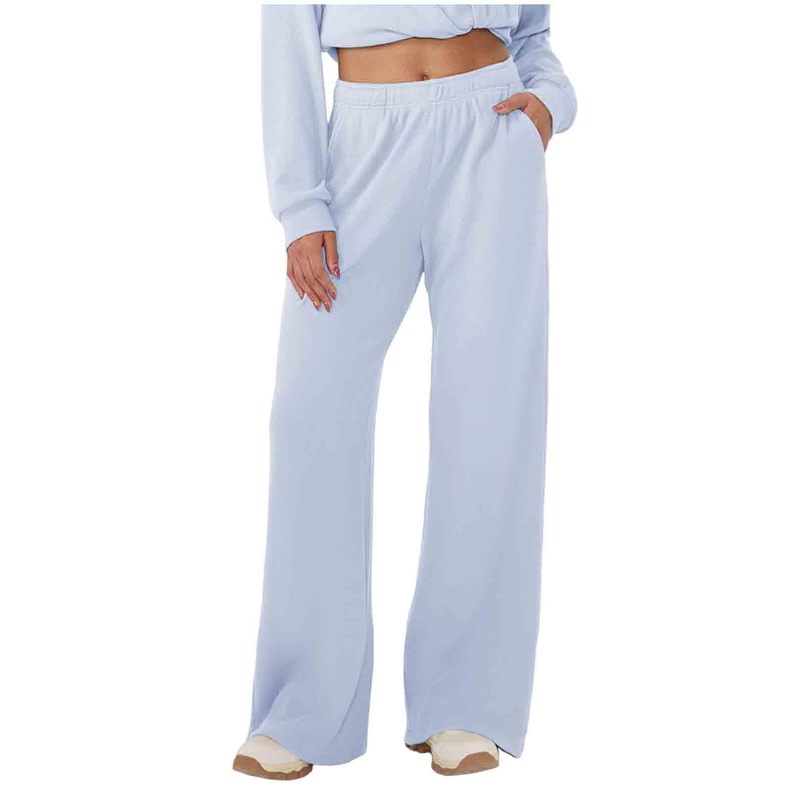 Besolor Wide Leg Pants for Women Elastic High Waisted Casual Loose ...