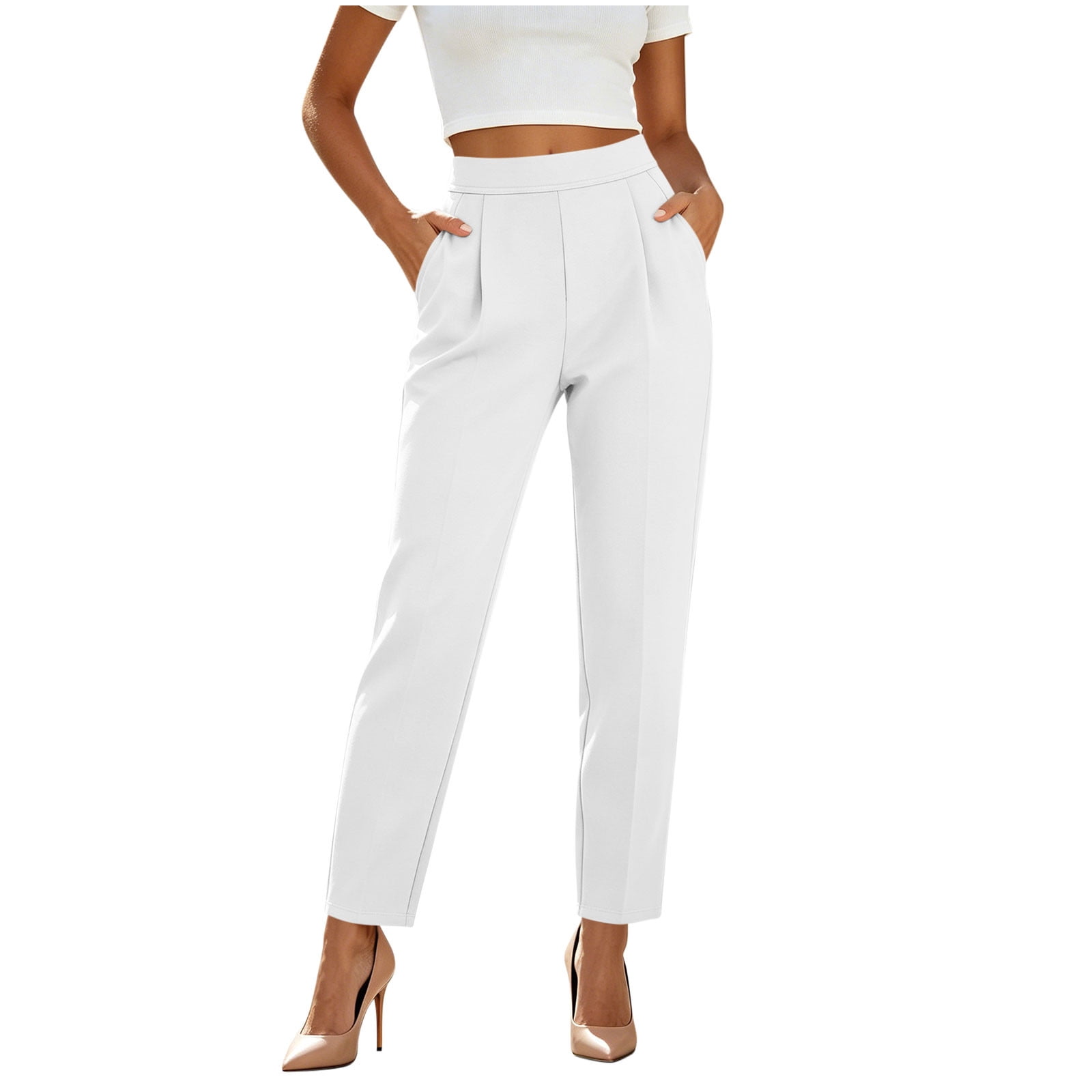 Besolor Women Dress Pants High Waisted Front Pleated Straight Leg ...
