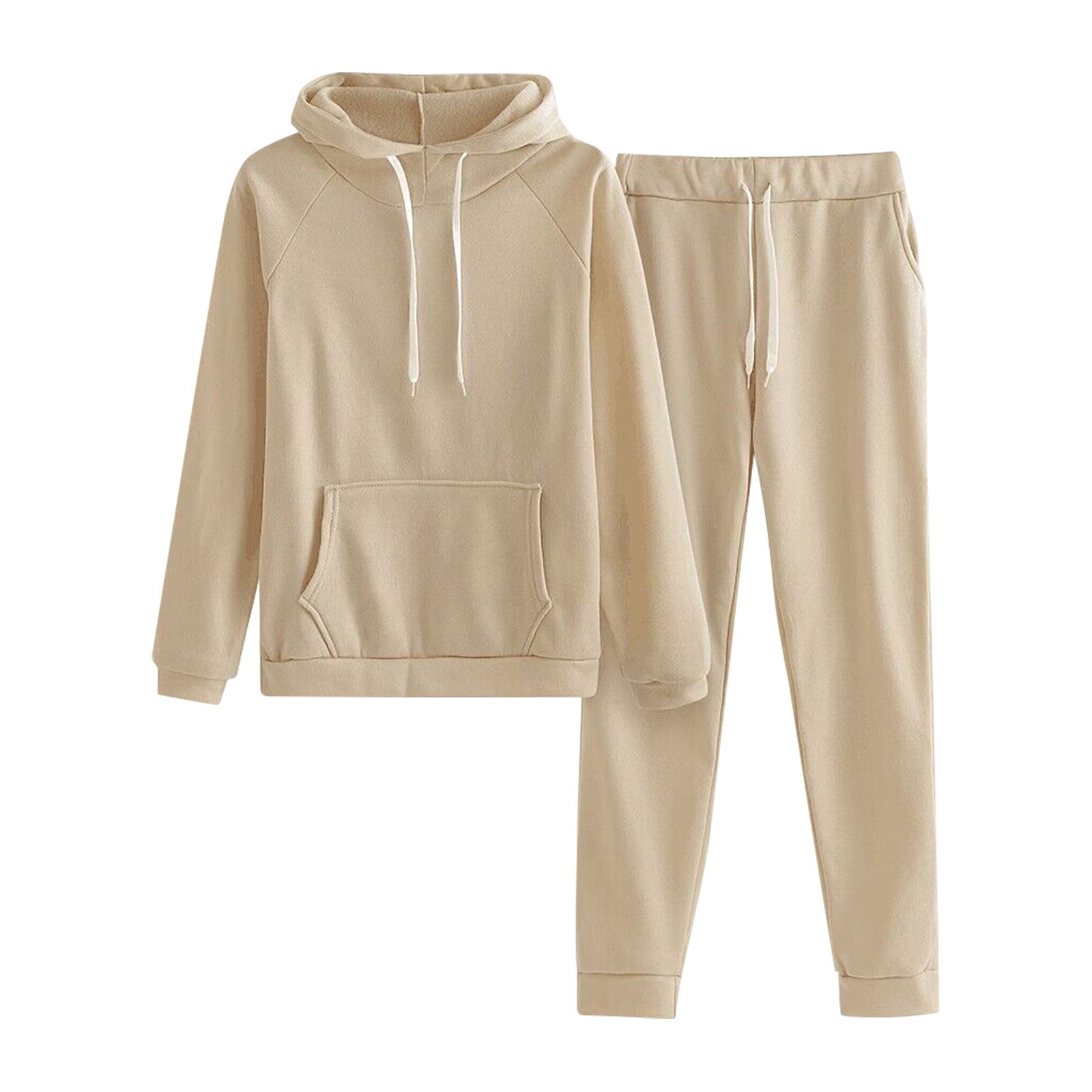 Besolor Women Jogger Outfit Matching Tracksuit Long Sleeve Hooded