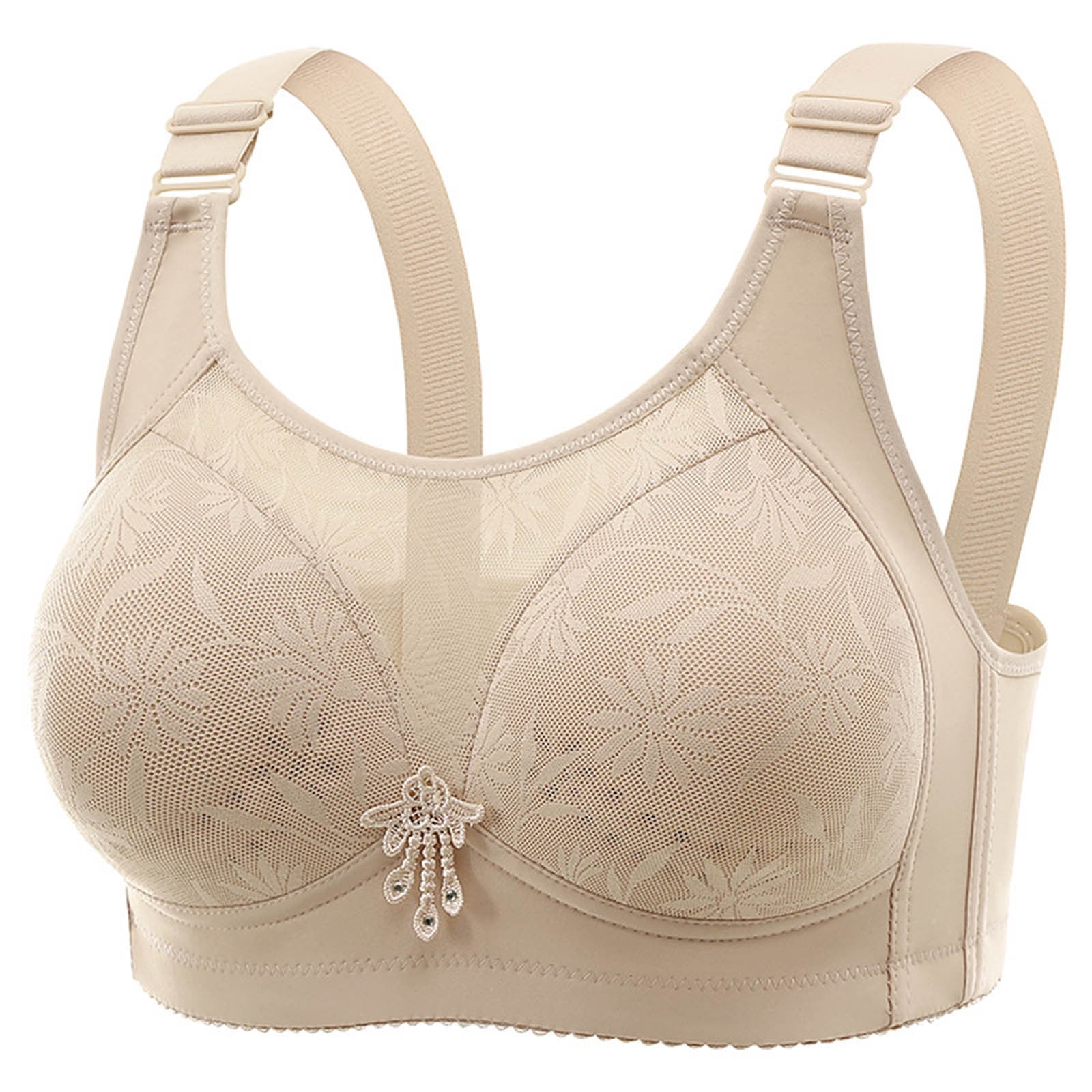 Besolor Women's Bras Seamless No Underwire Gathering Push up Full ...