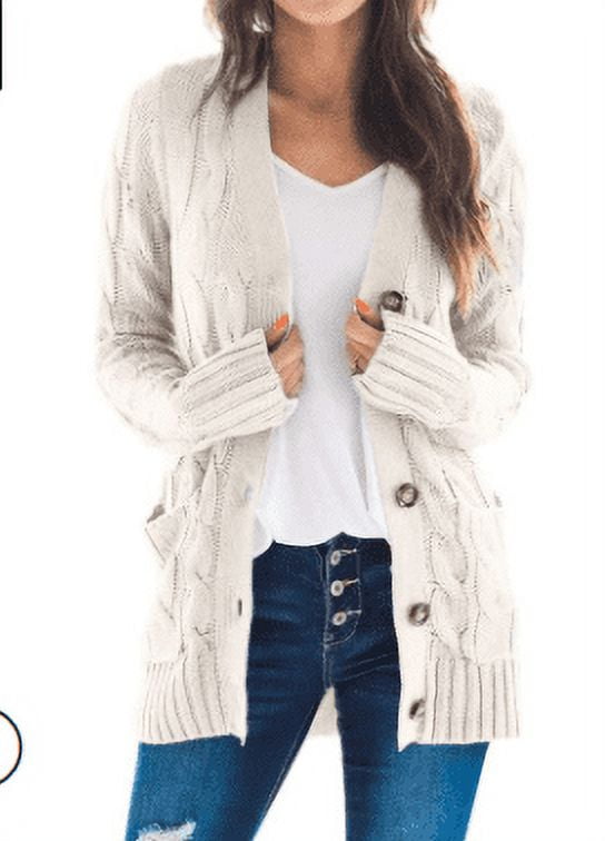 Besolor Women's Fall Winter Cardigans Button down Open Front Sweater ...