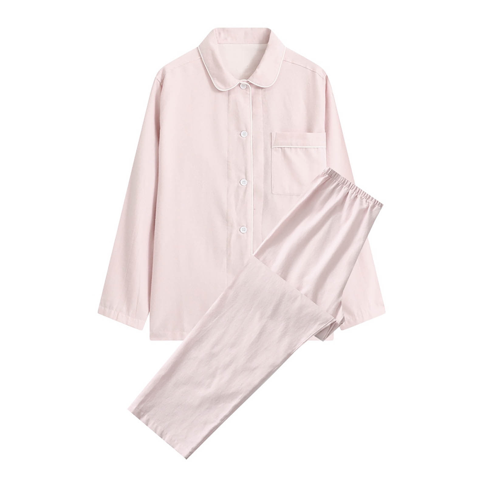 Besolor Women's Pajamas 2 Piece Outfits Casual Long Sleeve Lapel Button ...