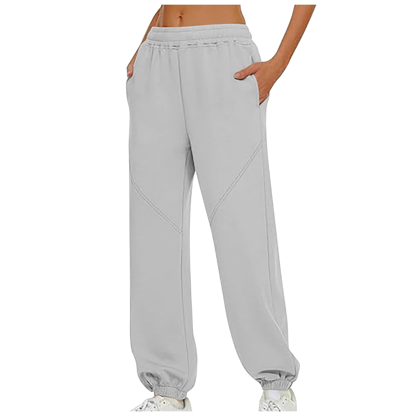 Besolor Women's Sweatpants Cinched Bottom Casual Baggy Solid Color ...