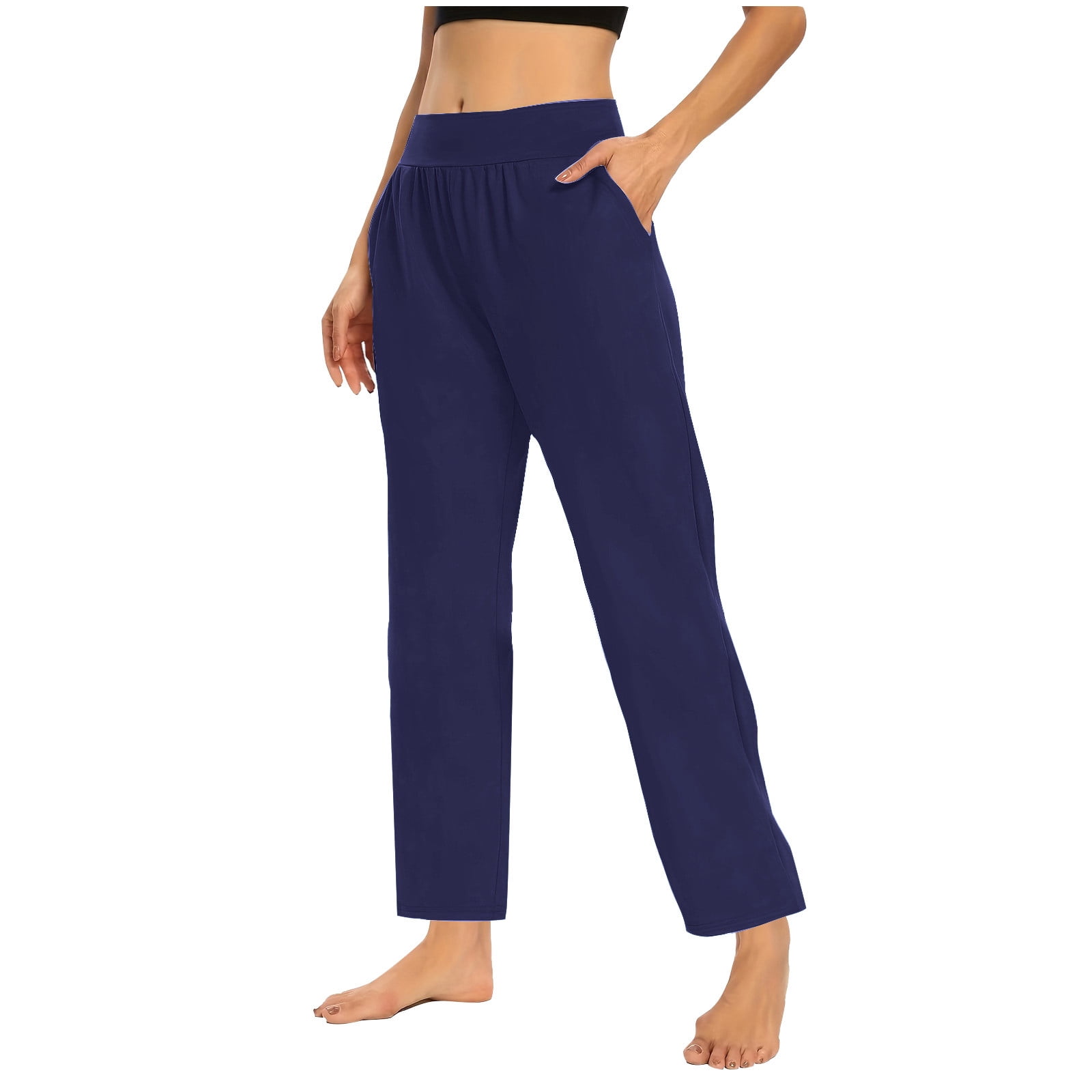 Besolor Womens Workout Pants Casual High Waisted Athletic Yoga Straight ...